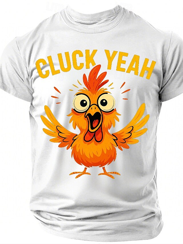 Cluck Yeah Funny Chicken Shirt, Chaos Meme Excited Rooster Graphic Tee ...