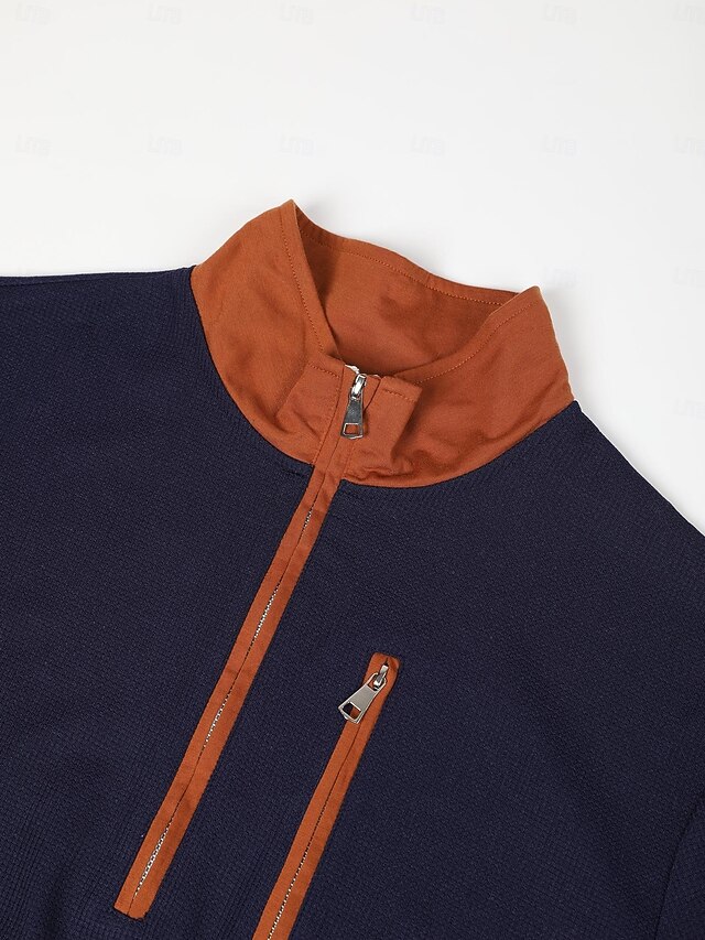 Per uomo Maglietta Maglietta a Maglia Waffle Camicia a Maniche Lunghe ...