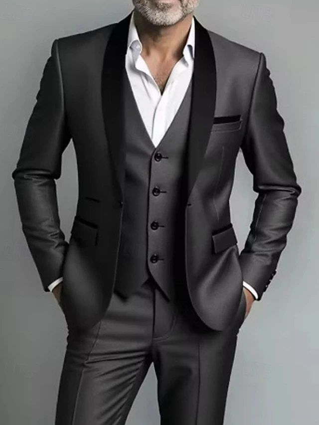 Men's Blazer+Vest+Dress Pants Blazer Suits Business Cocktail Party ...