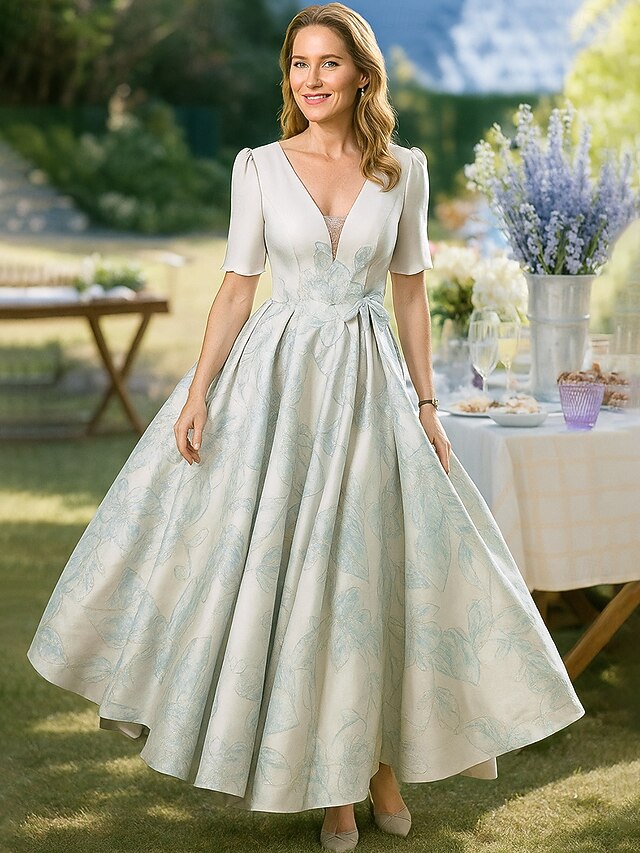 A-Line Floor Length Prom Dress Party Dress Cocktail Dress Mother of the ...