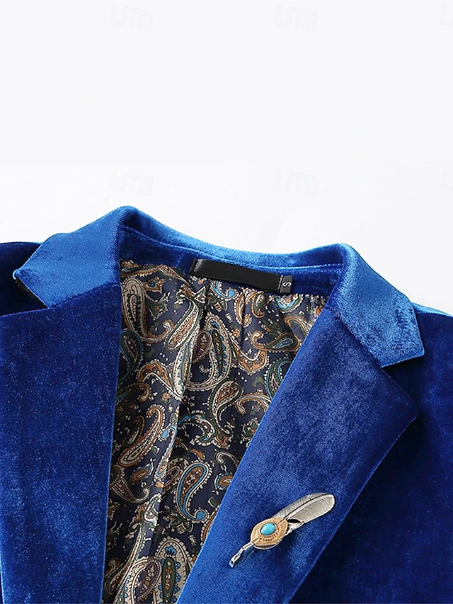 Men Winter Coat Velvet Blazer Formal Party Evening Wear Event / Party ...