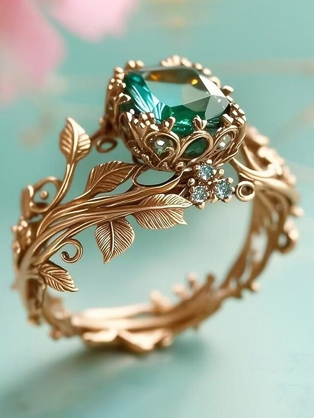 Bague en alliage pour femme avec pierre précieuse, style bohème ...