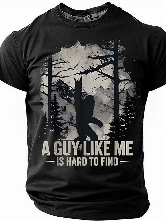 Bigfoot Funny T-shirt, A Guy Like Me Is Hard to Find Sasquatch Tee ...