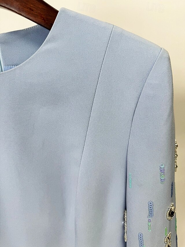 Sheath / Column Floor Length Evening Gown Elegant Half Sleeve Crew Neck ...