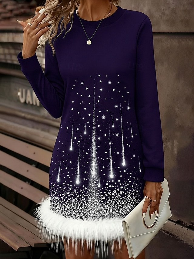 Femmes Mini Robe Robe Décontractée Robe d'Hiver Robe fourreau Élégant ...