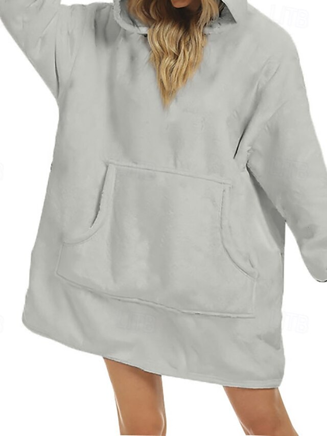 Women's Pajamas Loungewear Fashion Casual Pure Color Pocket Dress ...