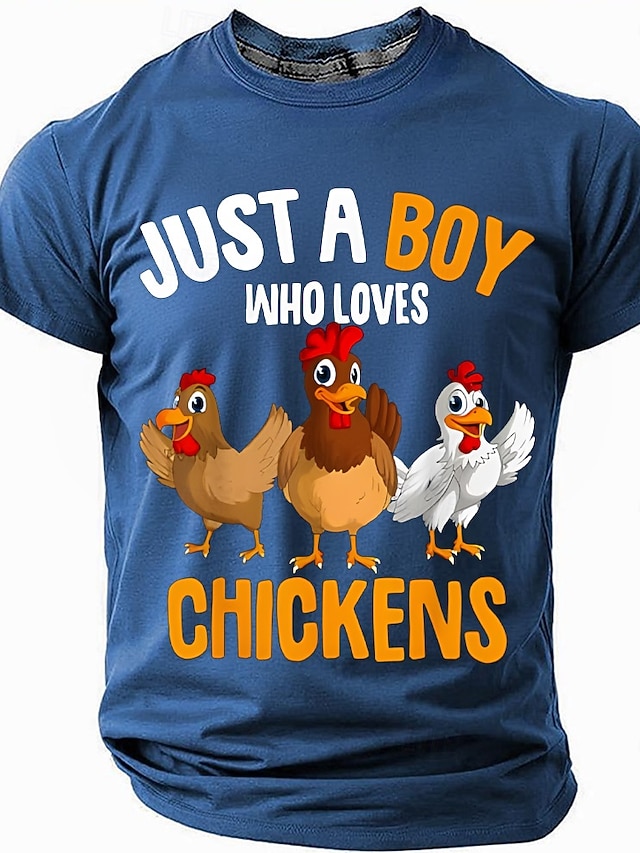 Funny Chicken T-shirt, Just a Boy Who Loves Chickens Shirt, Cute Farm ...
