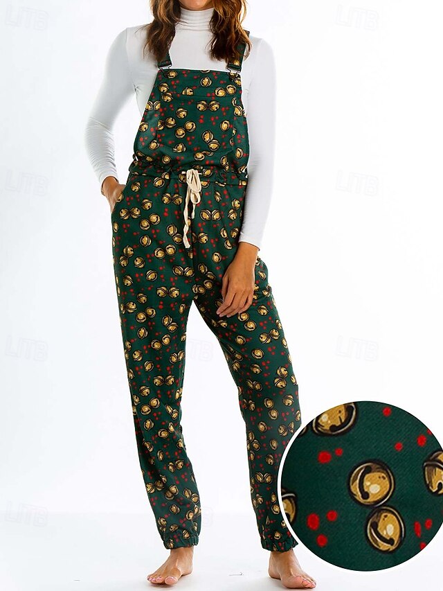 Women's Normal Jumpsuit Active Graphic Sleeveless Square Neck Pocket ...