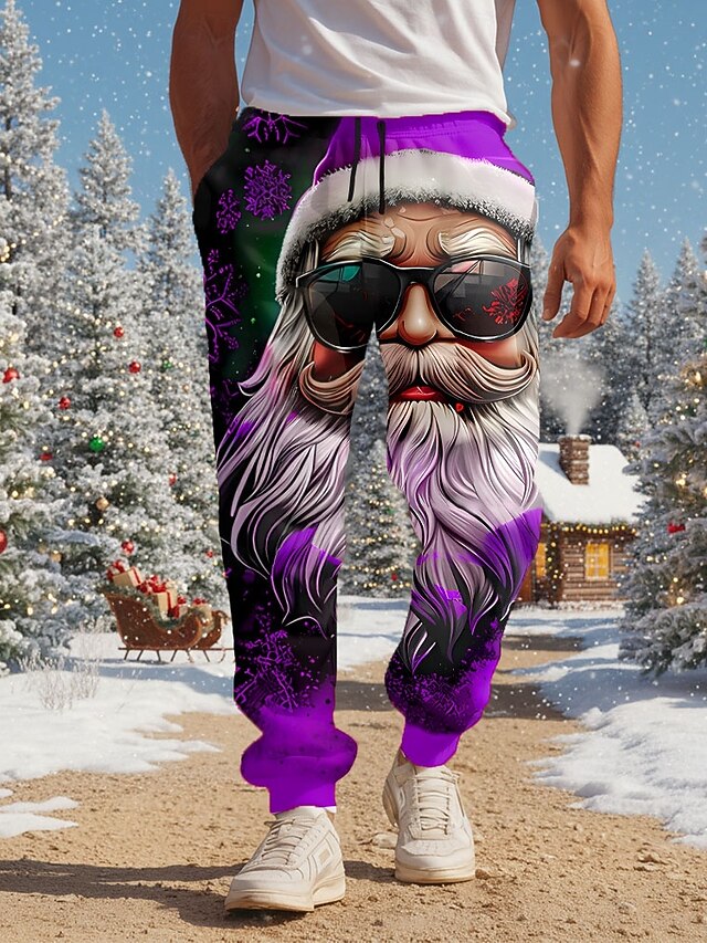 Christmas Men's Santa Claus funny christmas Sweatpants Joggers Trousers ...