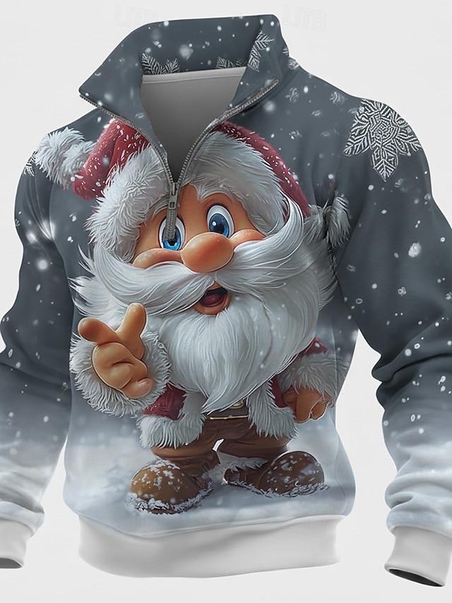 Christmas Men's Santa Claus Sweatshirt Cool Daily Stylish Long Sleeve ...