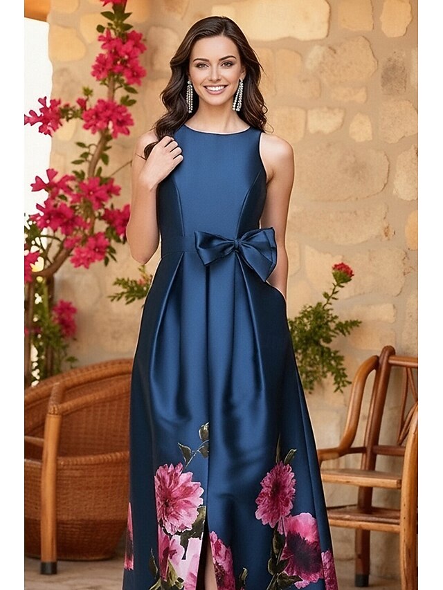 A-Line Floor Length Wedding Guest Dress Formal Dresses Flare Dress ...