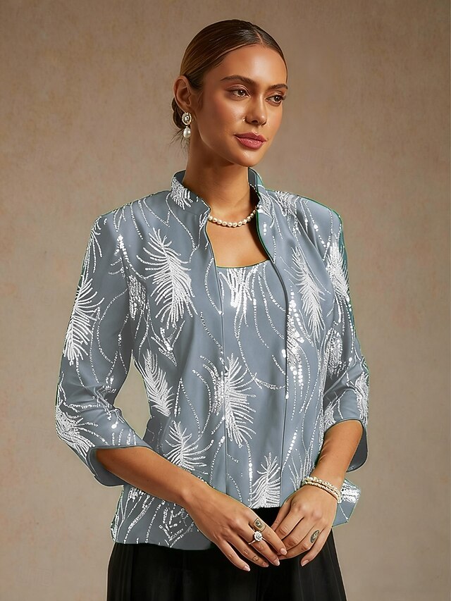 Women's Dressy Tops Elegant High Neck Blue Spring Fall Winter 2026 ...