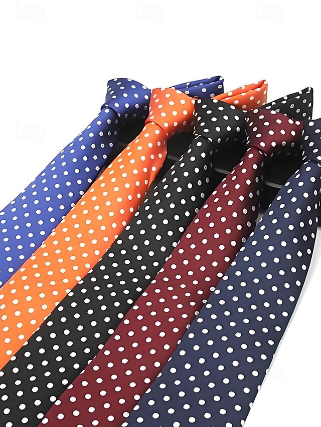 Men's Polyester Tie, Polka Dot Pattern, Multiple Colors, Perfect for ...