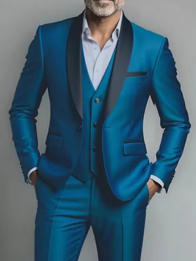 Men's Blazer+Vest+Dress Pants Blazer Suits Business Cocktail Party ...