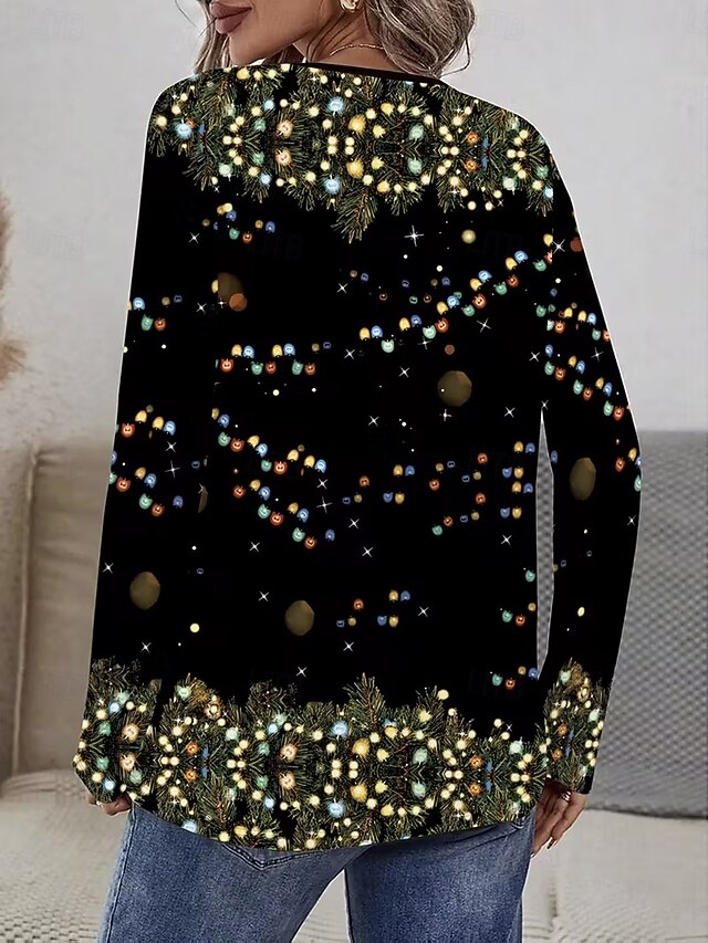 Christmas Women's T Shirt Graphic Christmas Tree Vintage Stylish ...