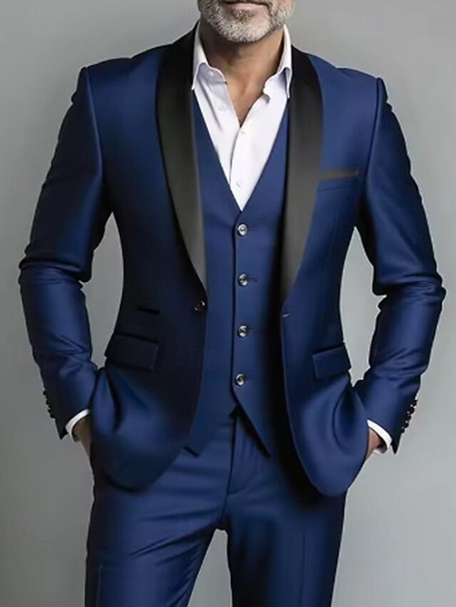 Men's Blazer+Vest+Dress Pants Blazer Suits Business Cocktail Party ...
