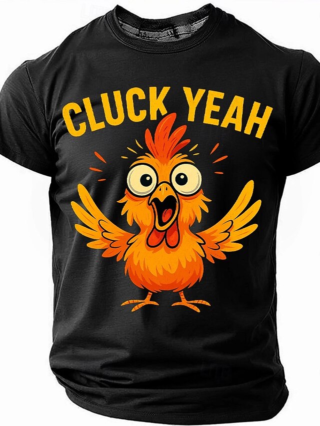 Cluck Yeah Funny Chicken Shirt, Chaos Meme Excited Rooster Graphic Tee ...