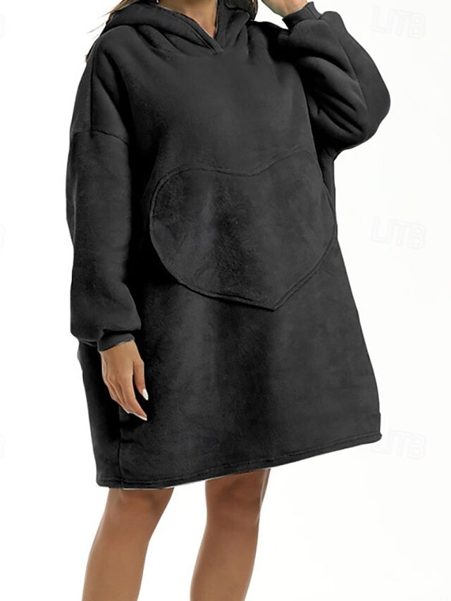 Women's Pajamas Loungewear Fashion Casual Pure Color Pocket Dress ...