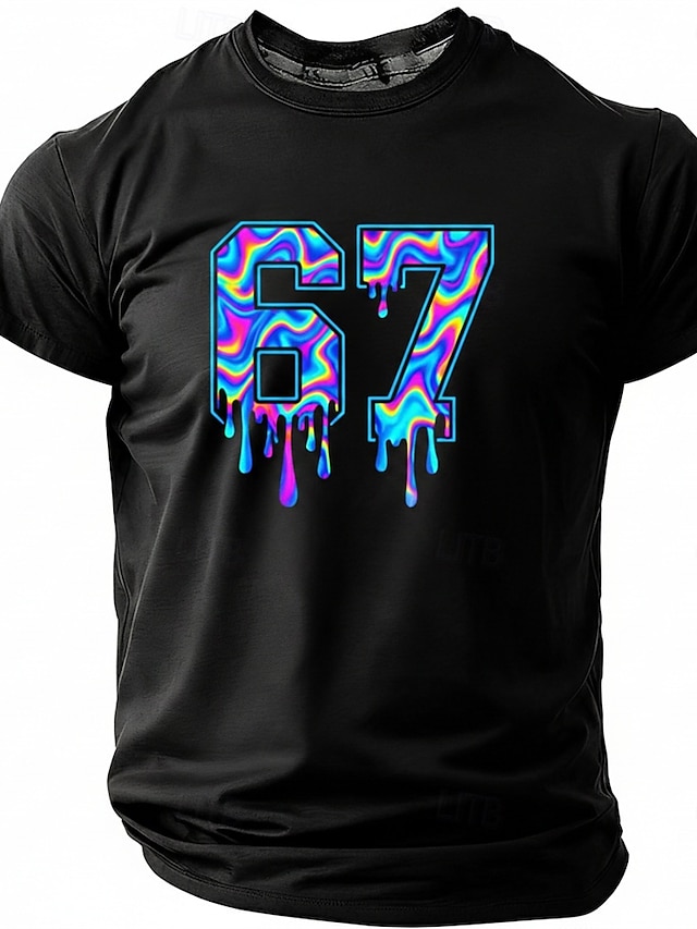 Men's Graphic 67 T Shirt Funny T Shirts Short Sleeve Shirt Short Sleeve ...