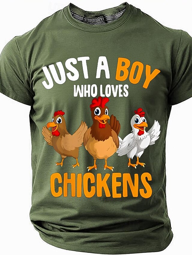 Funny Chicken T-shirt, Just a Boy Who Loves Chickens Shirt, Cute Farm ...