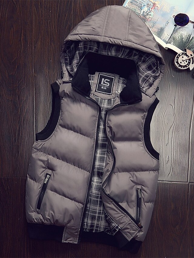 Men's Puffer Vest Vest Gilet Vacation Daily Date Fashion Casual Fall ...