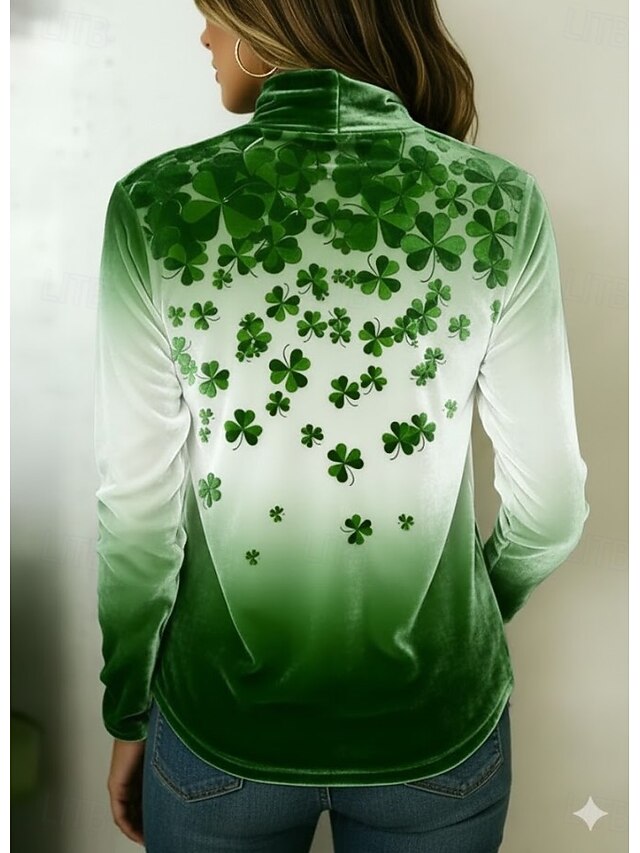 St. Patrick's Day Lucky Women's Tunic Tee Graphic Shamrock Elegant ...