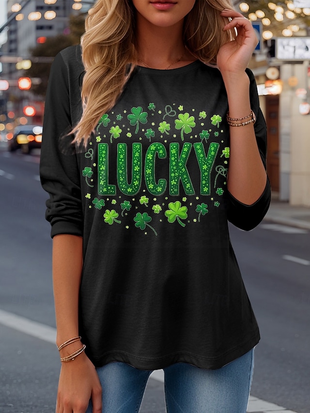 T-shirt pour femmes de la Saint-Patrick graphique shamrock mode ...