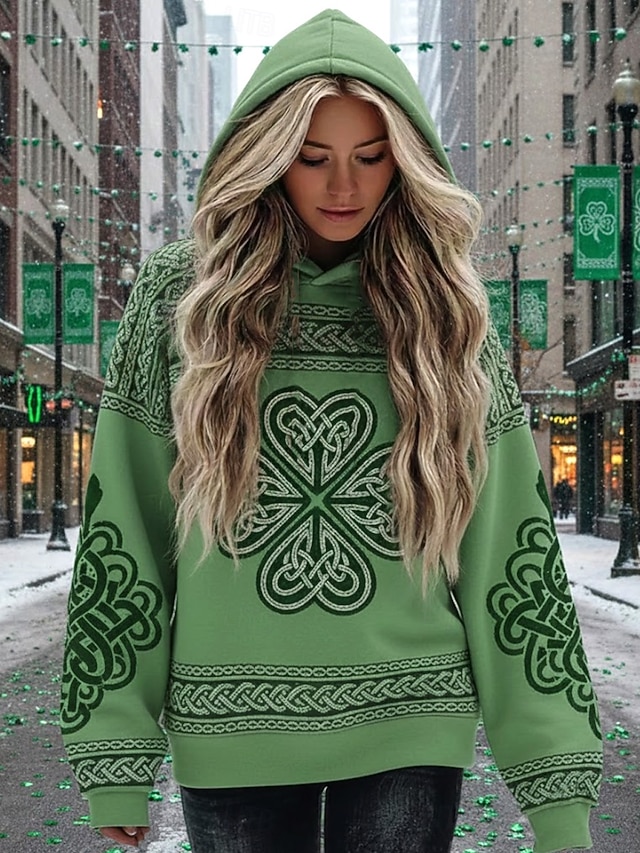 Sweat à capuche pour femmes de la Saint-Patrick graphique avec trèfle ...