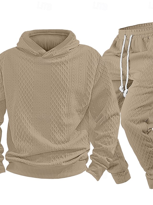 Men's Hoodie Tracksuit Set Hoodie Daily Outdoor Vacation Athleisure ...