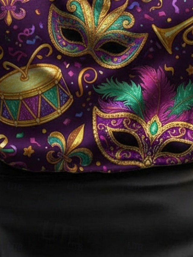 Carnival Women's Shirt Graphic Vintage Casual Long Sleeve Cowl Neck ...