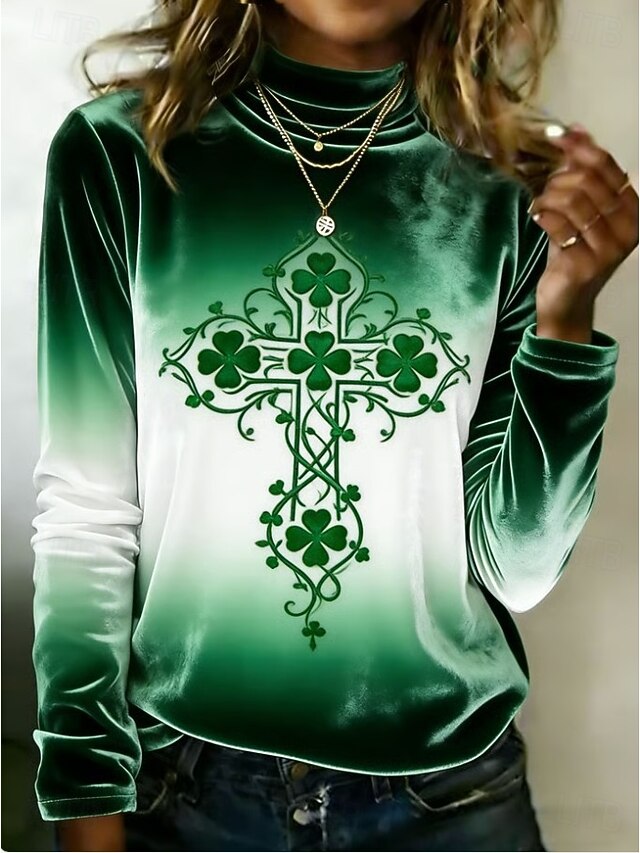 St. Patrick's Day Lucky Women's Tunic Tee Graphic Shamrock Elegant ...