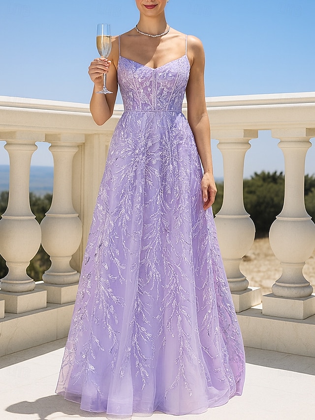 A-Line Floor Length Formal Dresses Evening Gown Quinceanera Dresses ...