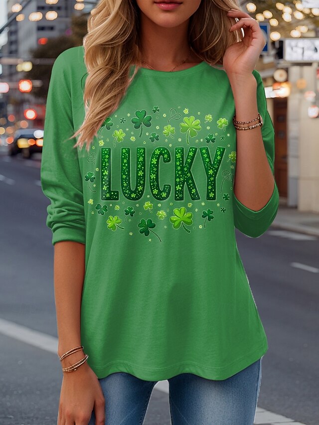 T-shirt pour femmes de la Saint-Patrick graphique shamrock mode ...