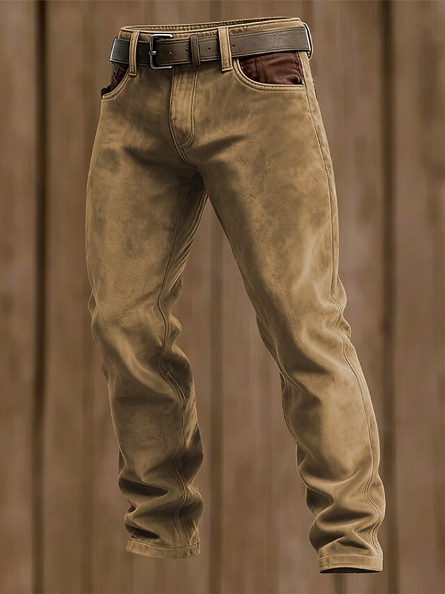 Men's Trousers Dress Pants Chinos Patchwork Pocket Solid Color Comfort ...