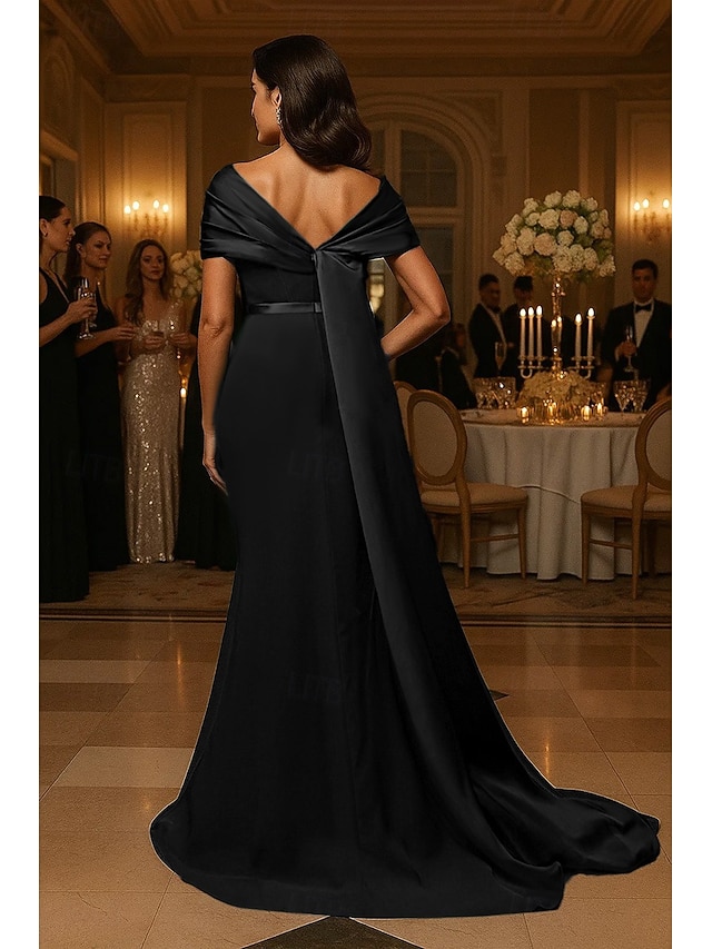 Mermaid Trumpet Sweep Brush Train Ball Gown with Cape Evening Gown ...