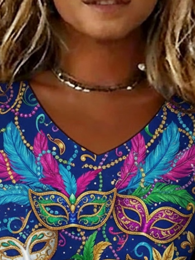 Carnival Women's T Shirt Graphic Vintage Classic Short Sleeve V Neck ...