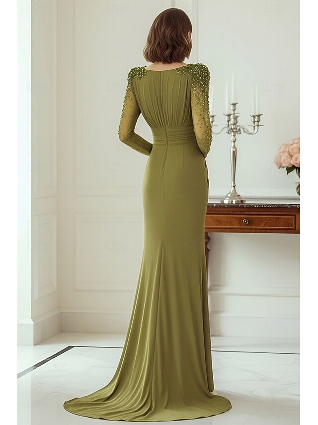 Sheath Column Sweep Brush Train Formal Dresses Evening Gown Evening ...