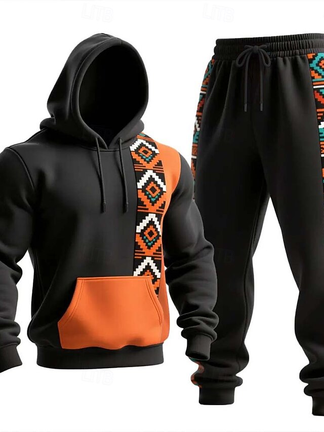 Men's Tribal 2pcs 3D Sweatshirt Sets Hoodie Sweatshirt Long Sleeve Long ...