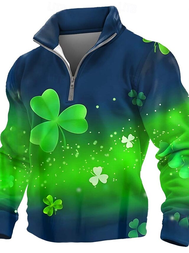 St. Patrick's Day Men's Shamrock Ireland Sweatshirt Sports Fashion ...