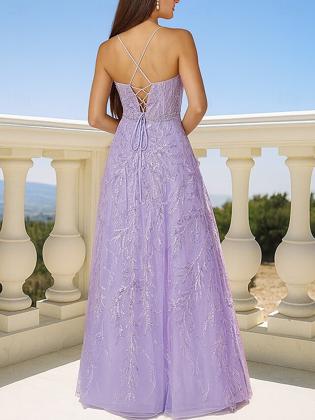 A-Line Floor Length Formal Dresses Evening Gown Quinceanera Dresses ...