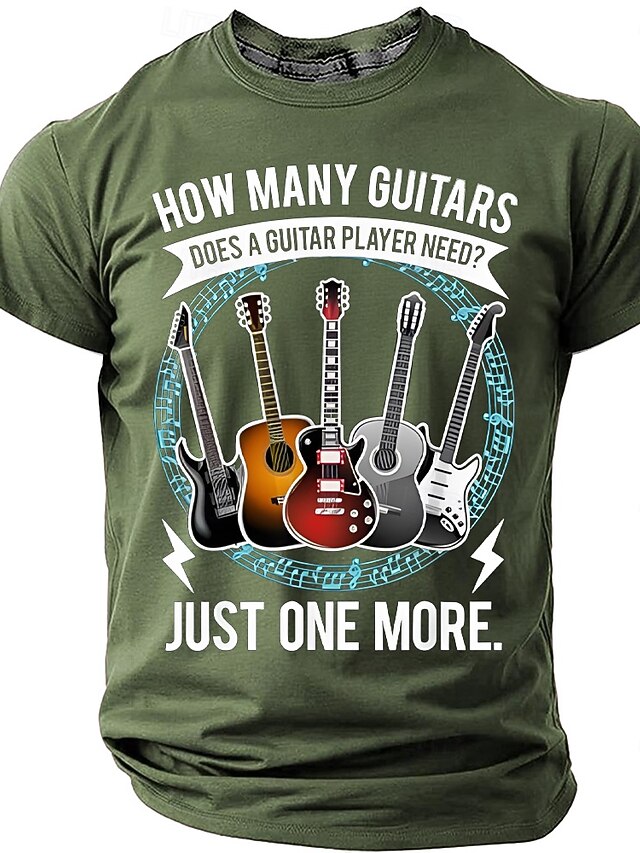 How Many Guitars Does A Guitar Player Need Just One More Funny Slogan T ...
