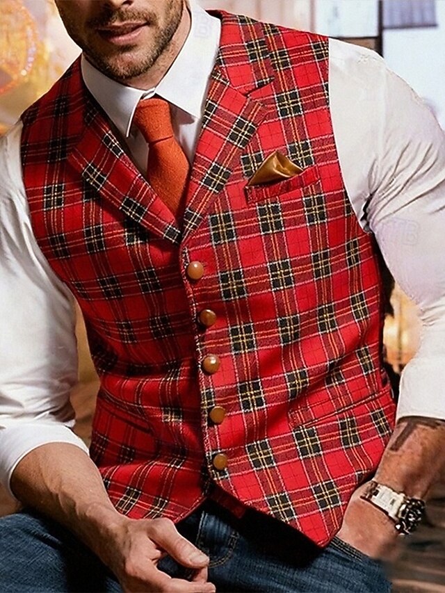 Men's Vest Waistcoat Gilet Vacation Carnival Party Fashion Streetwear ...