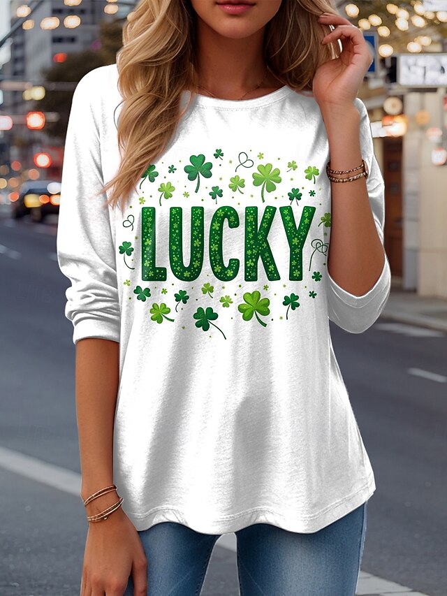 T-shirt pour femmes de la Saint-Patrick graphique shamrock mode ...