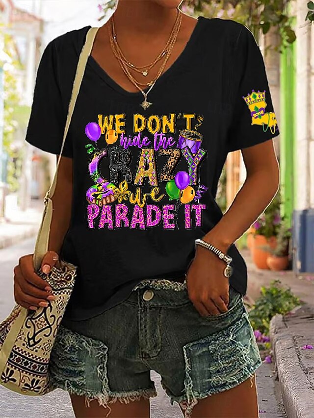 Carnival Women's T Shirt Graphic Letter Vintage Stylish Classic Short ...