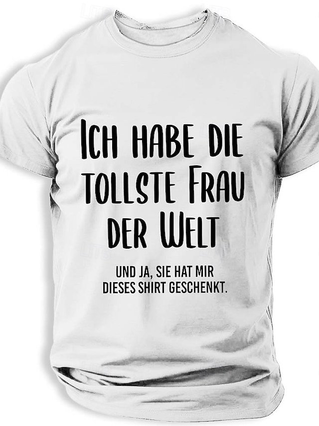 Mens Funny German T Shirt Ich Habe Die Tollste Frau Der Welt Und Ja Sie ...