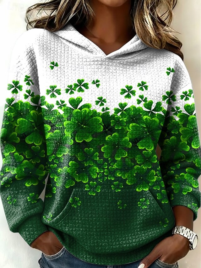 St Patrick's Day Lucky Women's Pullover Hoodie Sweatshirt Floral ...