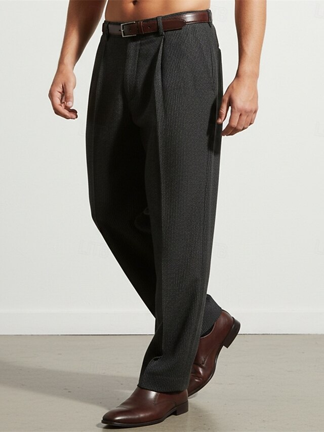 Homme Pantalons Dress Pants works Pantalon gaufré Poche Avant Jambe ...