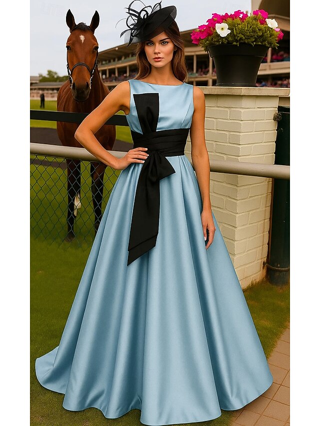 A-Line Floor Length Derby Dress Evening Gown Ball Gown Formal Dress ...