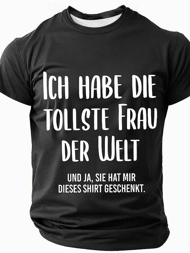 Mens Funny German T Shirt Ich Habe Die Tollste Frau Der Welt Und Ja Sie ...