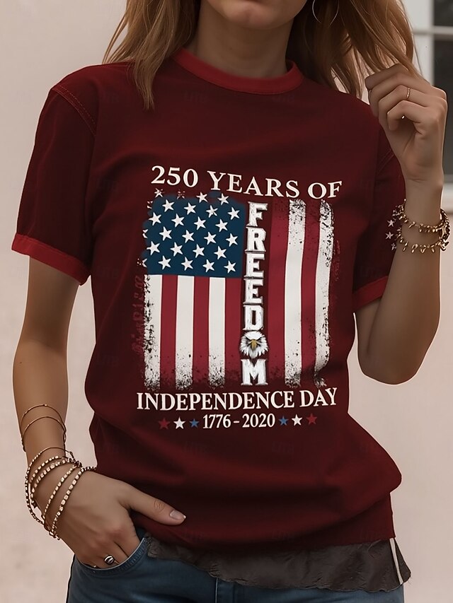 American 250th Women's T Shirt Graphic Independence Day Animal Vintage ...